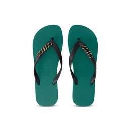 Uzurii Slipper & Pantoletten - Zehentrenner Gold Small - Gr. 41_42 - in Beige - f&uuml;r Damen