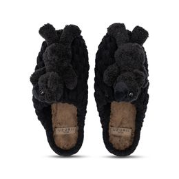 Uzurii Slipper & Pantoletten - Pantoffeln Pantoffel Fozzie Bear - Gr. 45 (EU) - in Schwarz - f&uuml;r Damen