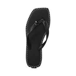 Uzurii Slipper & Pantoletten - Zehentrenner Silver Macrame Switch - Gr. 41_42 - in Schwarz - f&uuml;r Damen
