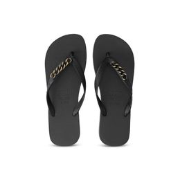 Uzurii Slipper & Pantoletten - Zehentrenner Gold Small - Gr. 45_46 - in Schwarz - f&uuml;r Damen