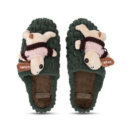 Uzurii Slipper & Pantoletten - Pantoffeln Pantoffel Cosy Snoopy - Gr. 43_44 - in Gr&uuml;n - f&uuml;r Damen