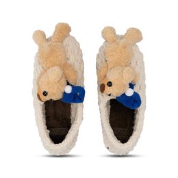 Uzurii Slipper & Pantoletten - Pantoffeln Pantoffel Teddy Bear - Gr. 41_42 - in Beige - f&uuml;r Damen