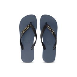 Uzurii Slipper & Pantoletten - Zehentrenner Gold Small - Gr. 45_46 - in Blau - f&uuml;r Damen