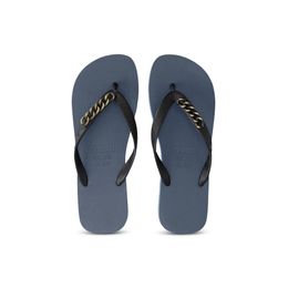 Uzurii Slipper & Pantoletten - Zehentrenner Gold Small - Gr. 41_42 - in Blau - f&uuml;r Damen