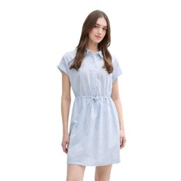 Tom Tailor Denim Hemdblusenkleid Sommerkleid im Streifendessin white blue vertical L (40) - N-Gr N-Gr L (40) Gestreiftes Kleid von Tom Tailor Denim