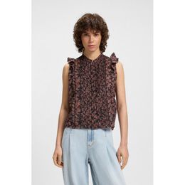 BOSS Orange Damen BOSS Orange Klassische Bluse &raquo;Bantiana Premium Damenmode&laquo; mit Ajour Details, Stehkragen bunt 46