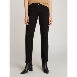 Tommy Hilfiger Damen Straight-Jeans &raquo;CLASSIC STRAIGHT RW&laquo; mit Logo-Badge, in Kn&ouml;chell&auml;nge schwarz 28, L&auml;nge 30