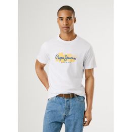 Pepe Jeans Damen T-Shirt &raquo;MILTON TEE&laquo; mit Logoprint vorn wei&szlig; XL