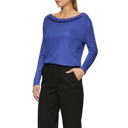 s.Oliver BLACK LABEL Langarmshirt mit Wasserfall Ausschnitt ROYAL BLUE 38 38 Langarmshirt von s.Oliver BLACK LABEL