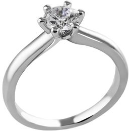Firetti Fingerring »Schmuck Geschenk Silber 925 Damenring Verlobungsring Ring Solitär« mit Zirkonia (synth.) silberfarben-kristallweiß 58...