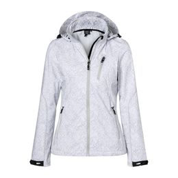DEPROC Active Softshelljacke »ALBERTA PEAK« leichte Softshelljacke mit All-Over-Print und abnehmbarer Kapuze white 46 (L) 46 (L) Leichte...