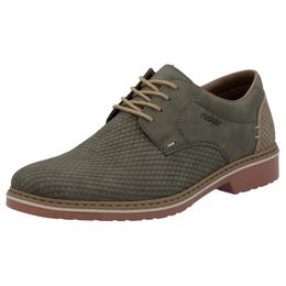 Rieker Schn&uuml;rschuh, Business-Schn&uuml;rer, Halbschuh mit modischer Pr&auml;gung khaki-fango 43 43 Klassischer Schn&uuml;rschuh in bequemer Form