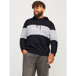 Jack & Jones PlusSize Jack & Jones Plussize Herren Jack & Jones PlusSize Kapuzensweatshirt &raquo;JJELEGACY BLOCKING SWEAT HOOD NOOS PLS&laquo; schwarz 3XL