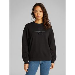 Calvin Klein Jeans Sweatshirt &raquo;GLOSSY MONOLOGO REGULAR CREWNECK&laquo;, mit Logodruck Ck Black S (36) S (36) Sweatshirt von Calvin Klein Jeans Womanswear