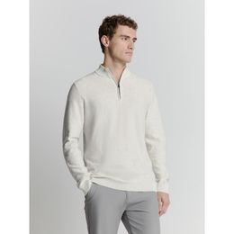 NO EXCESS Herren NO EXCESS Rundhalspullover &raquo; Halber Rei&szlig;verschluss Pullover&laquo; grau S