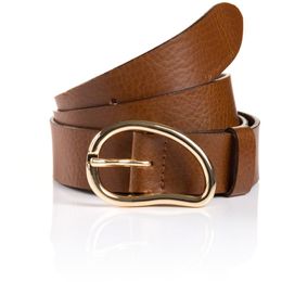Tom Tailor Damen Tom Tailor Lederg&uuml;rtel &raquo;TTROSIE&laquo; braun