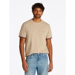 Tommy Hilfiger T-Shirt »GLOBAL STRIPE CUFF TEE« Sandalwood 3XL 3XL Rundhalsshirt von Tommy Hilfiger Menswear