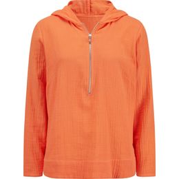 CR&Eacute;ATION L Damen Langarmbluse mit Kapuze orange Gr&ouml;&szlig;e 38