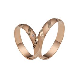 Firetti Unisex Trauring &raquo;Schmuck Geschenk Gold 375 Hochzeit Ehering "LIEBE"&laquo; Made in Germany, wahlweise mit oder ohne Brillanten rosa