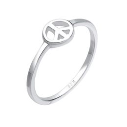 Elli Damen Fingerring &raquo;Peace Frieden Symbol 925 Sterling Silber&laquo; silber