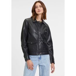 Mauritius Lederjacke &raquo;GWYunni&laquo; mti verdecktem Rei&szlig;verschluss, Druckern, aufesetzte Taschen black XXL