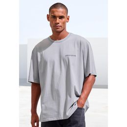Copenhagen Studios Damen T-Shirt &raquo;mit hochwertiger Logostickerei&laquo;, Loose-fit, Oversize-Shirt aus heavy Bio-Baumwoll-Qualit&auml;t blau M (48/50)