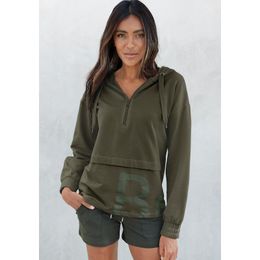Bench. Loungewear Damen Hoodie, mit Rei&szlig;verschluss, Loungewear, Loungeanzug gr&uuml;n 36/38
