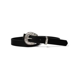 Fronhofer Lederg&uuml;rtel Strass in Schwarz | Gr.: 75 cm
