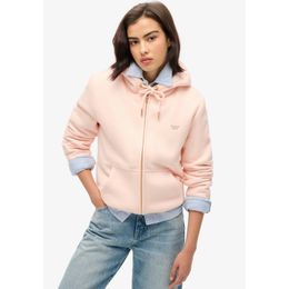 Superdry Kapuzensweatjacke »ESSENTIAL BORG LINED ZIP HOOD« Pink Clay L L Hoddie mit Zipper von Superdry