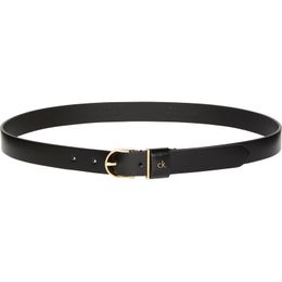 Calvin Klein Ledergürtel »CK METAL LOOP ROUND BUCKLE 25MM«, Größenverstellbar Black