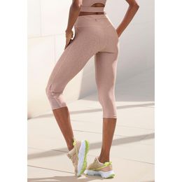 active by Lascana Lascana Active Damen LASCANA ACTIVE Caprileggings Sporthose in Allover-Leo-Optik braun M (40/42), N-Gr