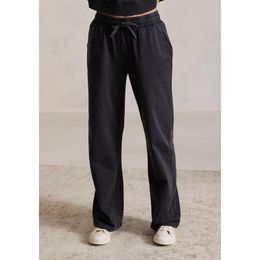 Buffalo Sweathose Loungehose im Used-Look, Loungewear dunkelgrau 32/34 - N-Gr N-Gr 32/34 Jogginghose mit weitem Bein im Used-Look
