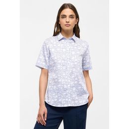 Eterna Hemdbluse &raquo;REGULAR FIT&laquo; blau/wei&szlig; 34 34 Satingewebe