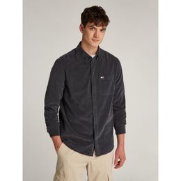 Tommy Jeans Hemdjacke &raquo;TJM ENTRY CORD SHIRT EXT&laquo; mit Brusttasche und Logostickerei Black/Washed Black XXL XXL Hemdjacke von Tommy Jeans