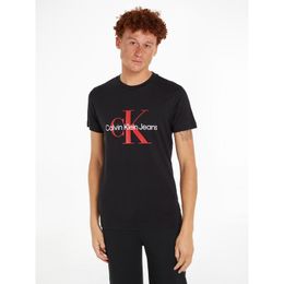 Calvin Klein Jeans Damen T-Shirt mit gro&szlig;em Print schwarz XL