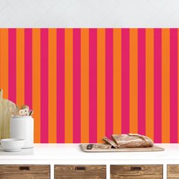 Bilderwelten K&uuml;chenr&uuml;ckwand PopArt Sommer Streifen Pink Orange