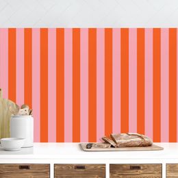 K&uuml;chenr&uuml;ckwand PopArt Sommer Streifen Rosa Orange