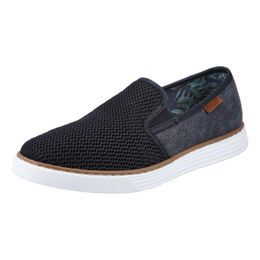Rieker Slip-On Sneaker Casual Slipper, Freizeitschuh mit gemustertem Innenfutter blau 41 41 Lässiger Schlupfschuh mit Stretcheinsätze