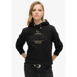 Superdry Kapuzensweatshirt »Luxe Metallic Logo Hoodie« Black XL XL Cooler Hoodie von Superdry