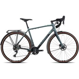 GHOST Fitnessbike &raquo;Road Rage Essential EQ AL&laquo; 20 Gang Shimano GRX RD-RX400 Schaltwerk Kettenschaltung f&uuml;r Damen und Herren, Kettenschaltung graugr&uuml;n