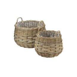 H&ouml;ffner Pflanzkorb 2er Set braun Rattan,Kunststoff Ma&szlig;e (cm): H: 44 &Oslash;: 56 &raquo; H&ouml;ffner
