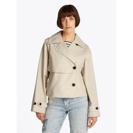 Tommy Jeans Damen Kurzjacke &raquo;TJW SHORT TRENCH JACKET&laquo; mit kurzem Schnitt, mit Eingrifftaschen beige XL (42)