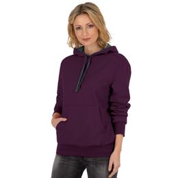 TRIGEMA Kapuzensweatshirt &raquo;Kapuzenshirt aus Sweat-Qualit&auml;t&laquo; aubergine L L Sweat-Qualit&auml;t, innen angeraut