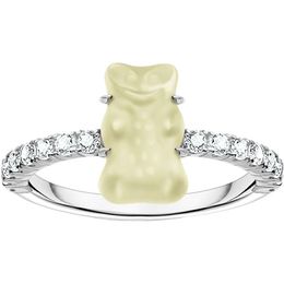 Thomas Sabo Damen Thomas Sabo Fingerring &raquo;Thomas Sabo x HARIBO Schmuck: Ring mit Goldb&auml;r&laquo; mit Kristallglas, Zirkonia (synth.) wei&szlig;