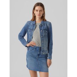 V&eacute;ro Moda Vero Moda Damen Jeansjacke &raquo;VMZORICA LS DENIM JACKET MIX NOOS&laquo; mit leichten Destroyed Effekten blau M