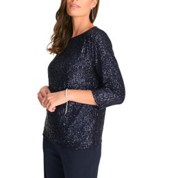 HERMANN LANGE Collection Paillettenshirt im kurzen Schnitt marine 54 54 Paillettenshirt von HERMANN LANGE