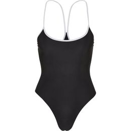 Urban Classics Badeanzug »Damen Ladies Recycled Retro Swimsuit« black/white L - N-Gr N-Gr L Stilvolle Badeanzüge für Strand und Pool