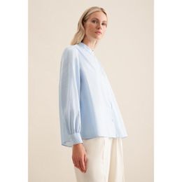 Seidensticker Damen Seidensticker Klassische Bluse &raquo;Schwarze Rose&laquo; Langarm Kragen Streifen blau XXL44