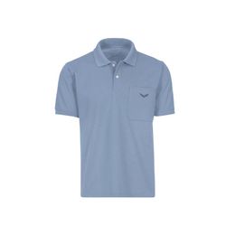 TRIGEMA Poloshirt »Polohemd mit Brusttasche« 1 Stk. tlg. pearl-blue L L DELUXE-Piqué-Qualität