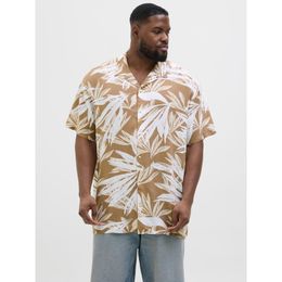 Jack & Jones PlusSize Jack & Jones Plussize Damen Jack & Jones PlusSize Kurzarmhemd &raquo;JJEJEFF TROPICAL AOP RESORT SHIRT SN PLS&laquo; braun 5XL, N-Gr